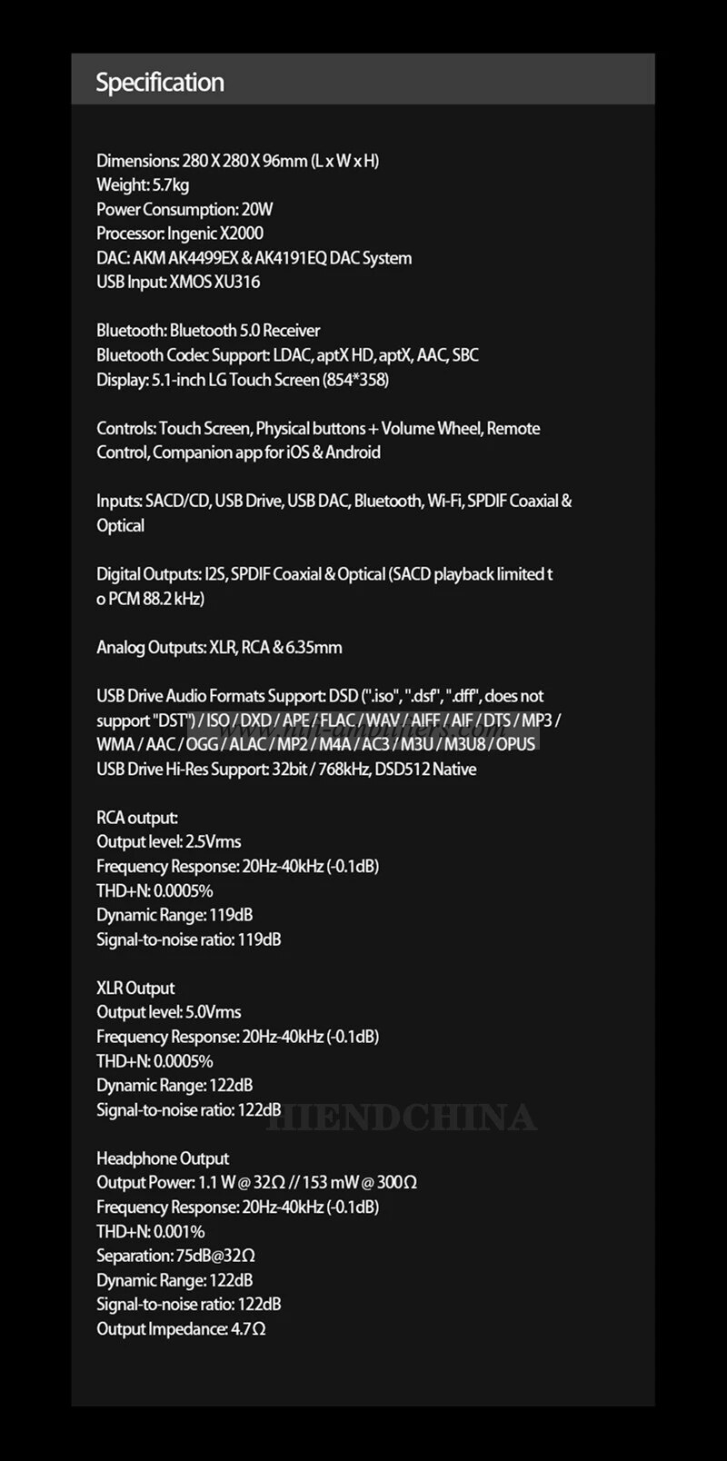 SHANLING SCD1.3 SACD CD Player Hi-Res Audio Sanyo HD870 ME1389EE system ...